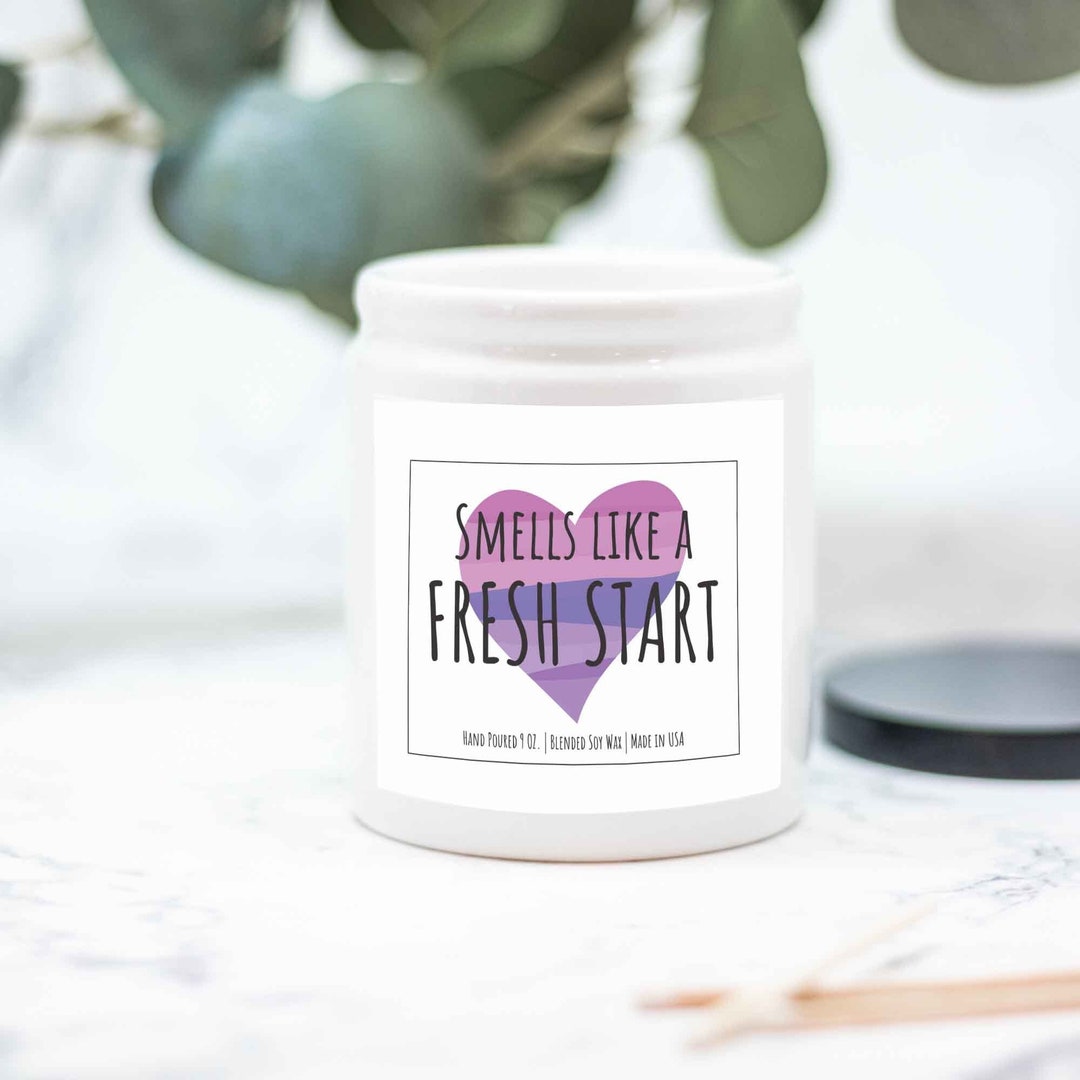 Smells Like Fresh Start Bisexual Color Heart Pride Candle, LGBTQ ...