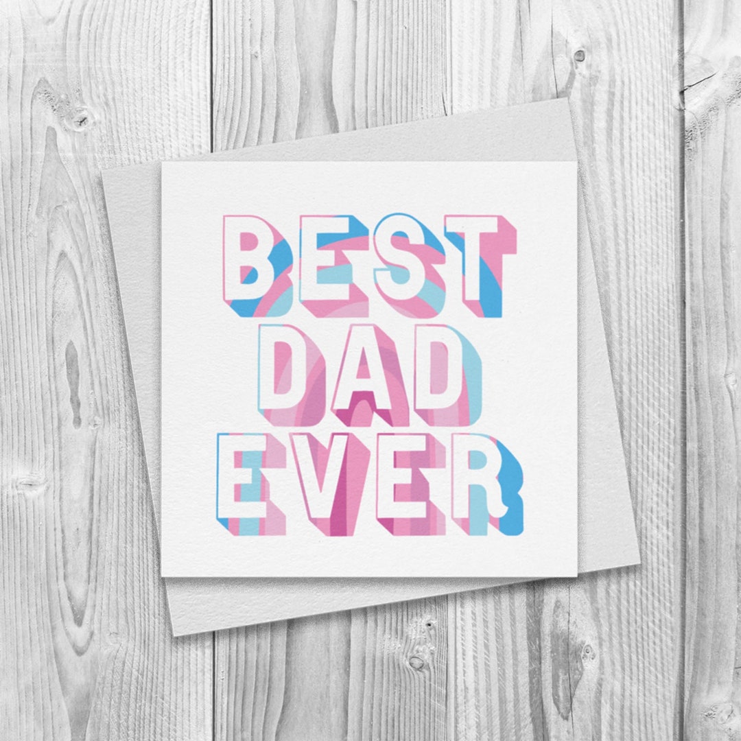 Best Dad Ever Transgender Pride Fathers Day Card, Trans Father Day Gift ...