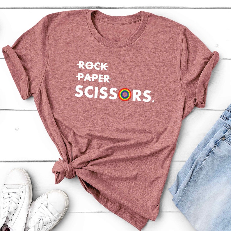 LGBTQ Rock Paper Scissors Lesbian Pride Shirt Lesbian - Etsy