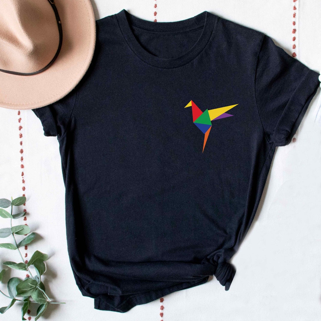 LGBTQ Subtle Pride Rainbow Bird T-shirt, Queer Pride Month Gay Right ...