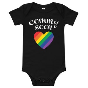 LGBTQ Pregnancy Announcement Baby Pride Coming Soon Bodysuit, Two ...