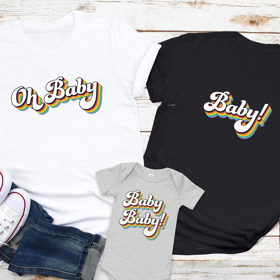 LGBTQ Pregnancy Reveal Announcement Matching Rainbow Shirt, Two Lesbian ...