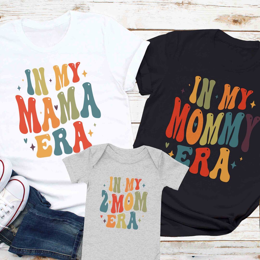 LGBTQ Two Lesbian Mom Family Matching T-shirt, Custom Same-sex Parent ...