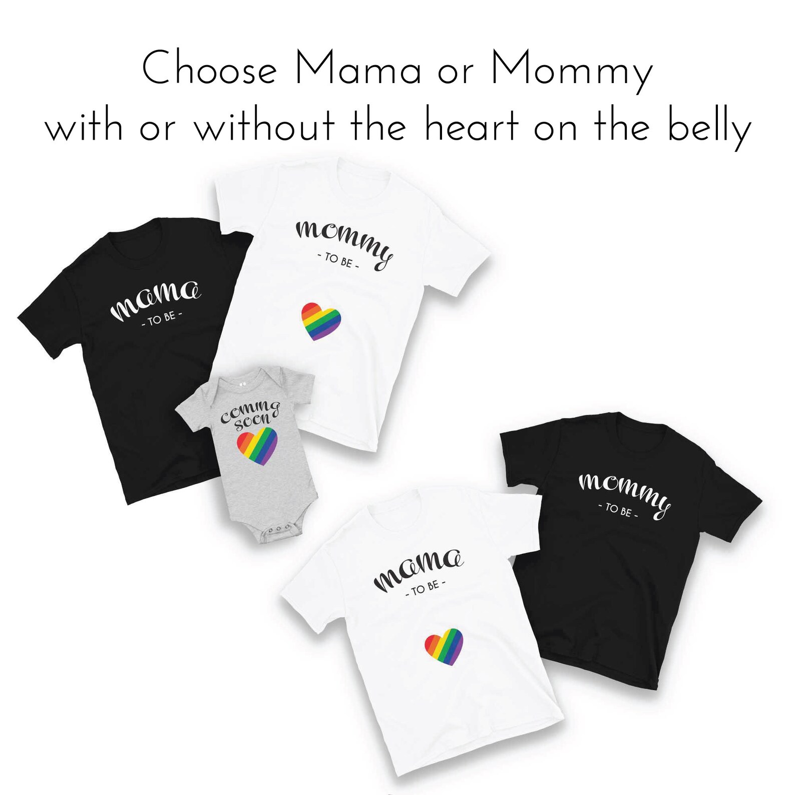 LGBTQ Lesbian Baby Pregnancy Announcement Shirt, Two Lesbian Mom Baby ...