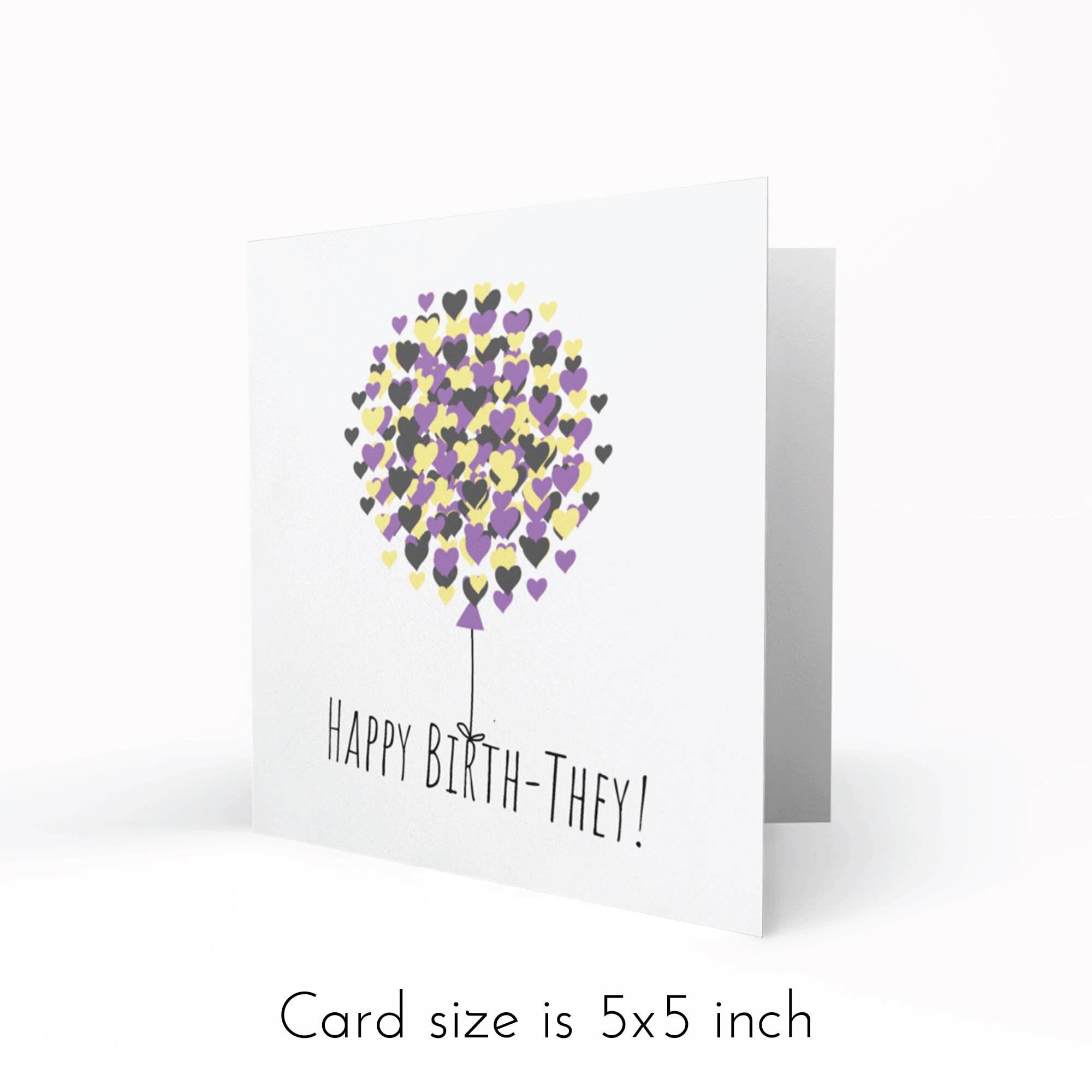 Lgbt Happy Birth-they Non-binary Birthday Card Enby Change - Etsy