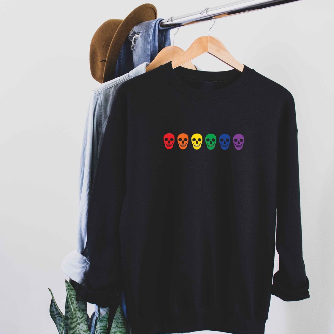 LGBTQ Pride Rainbow Gay Halloween Sweatshirt, Subtle Rainbow Flag ...