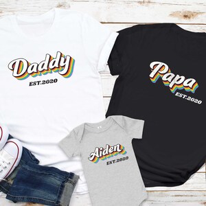 LGBTQ Pride Matching Rainbow Grunge Text Custom Parent Name Title Shirt ...