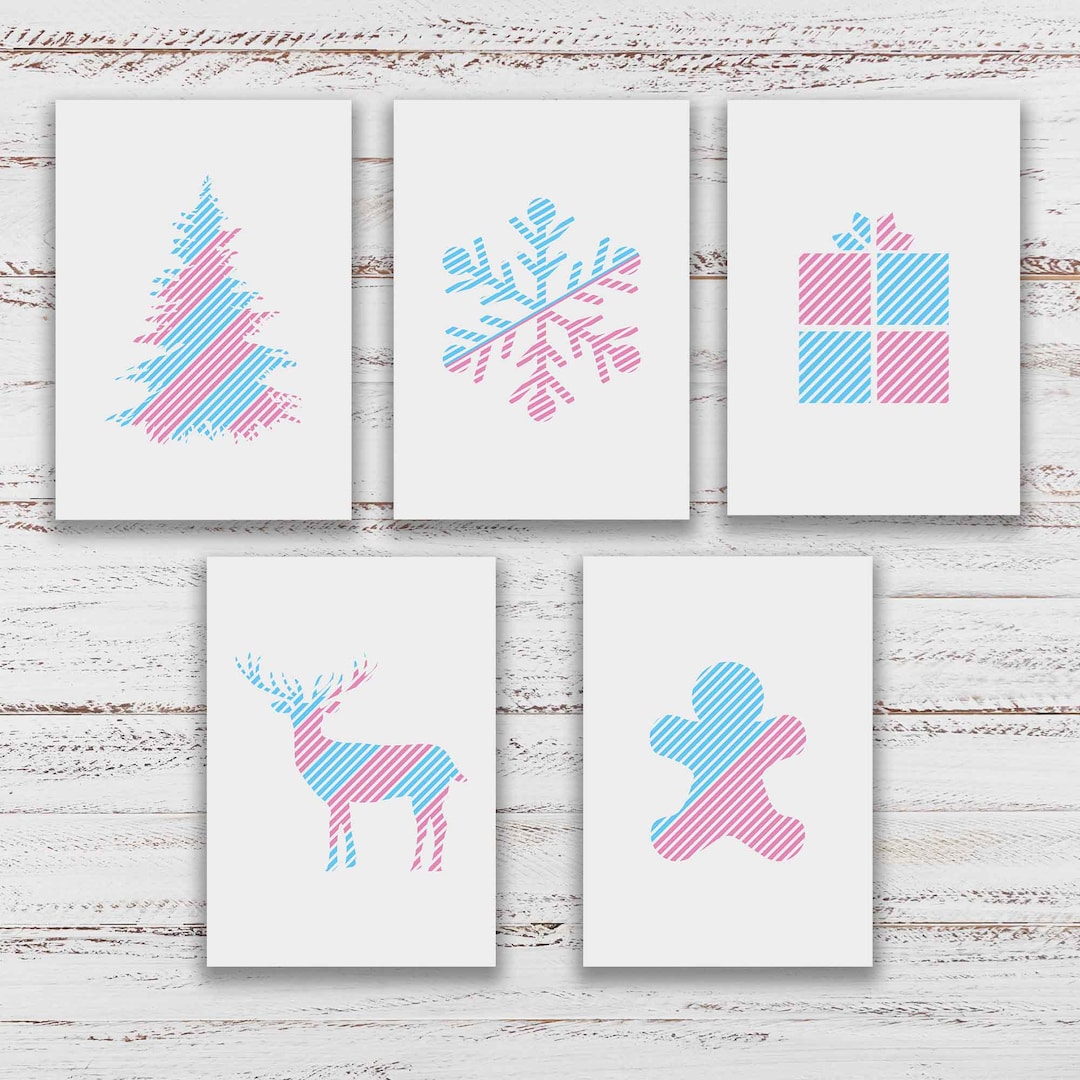 Set of Transgender Christmas Folded Greeting Card & Envelope, Subtle ...