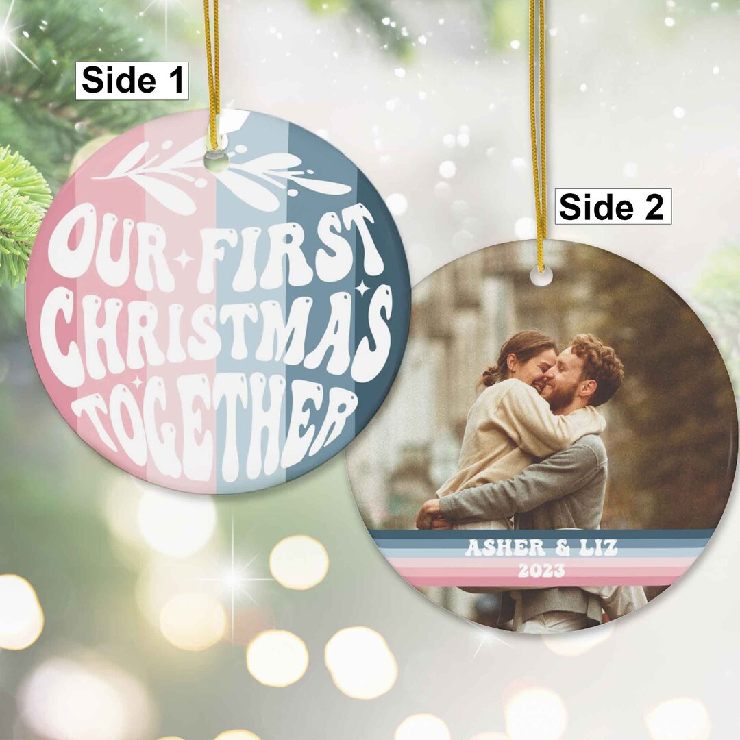 Transgender First Christmas Together Queer Couple Custom Photo Ornament ...