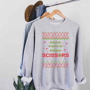 Lesbian Rock Paper Scissors Ugly Christmas Sweater, Lesbian Xmas ...