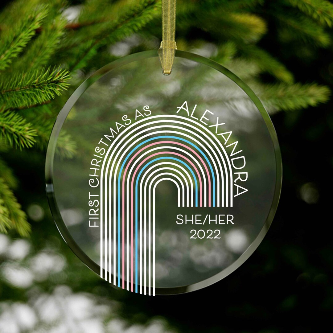 Transgender First Christmas Ornament, Transgender Name Change Gift ...