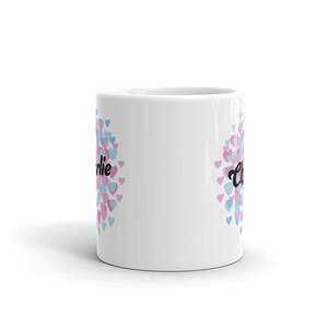 Transgender Heart Custom Name Coffee Mug, LGBT Trans Flag Color Mug for ...