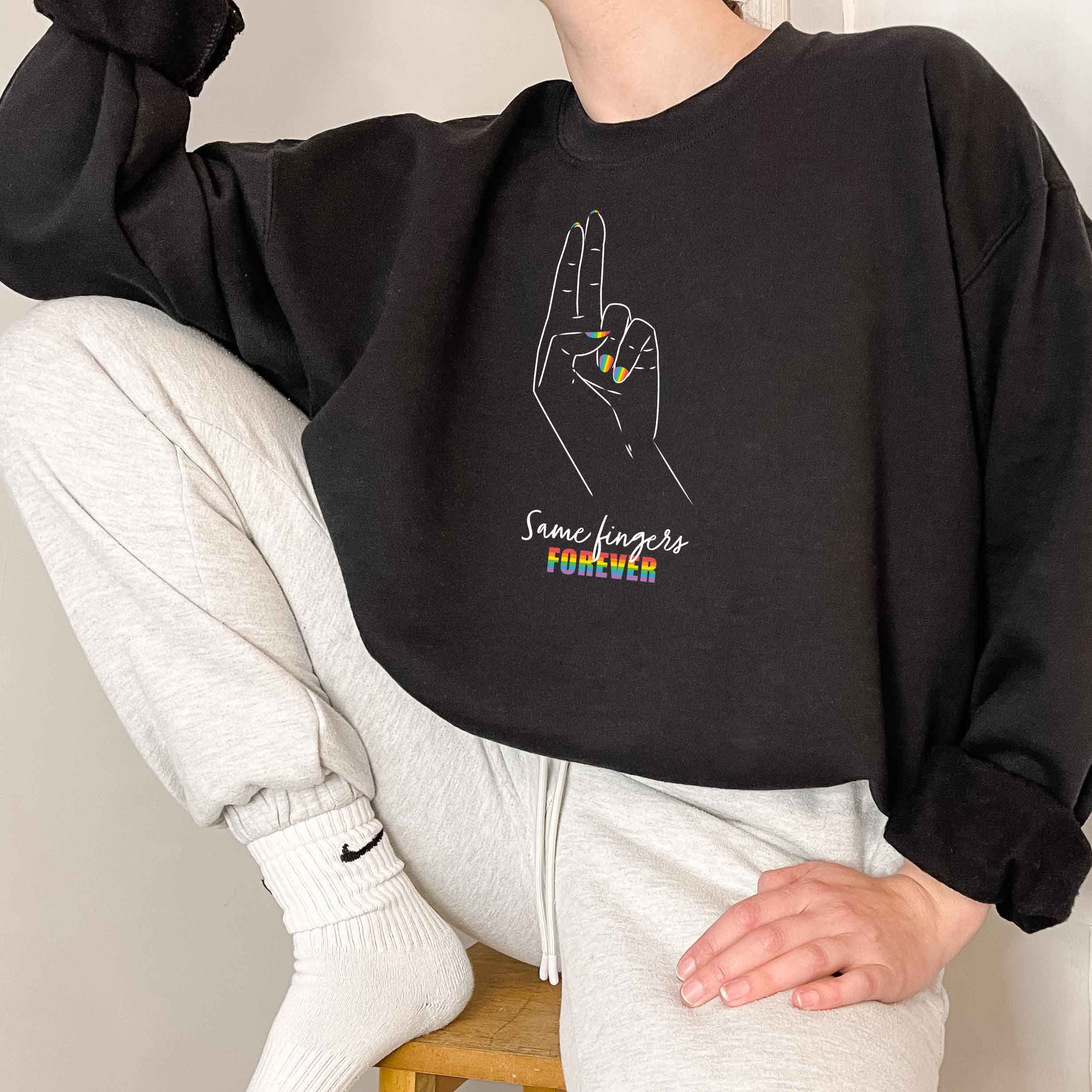 Same Fingers Forever Lesbian Pride Sweatshirt Girlfriend Sexy - Etsy