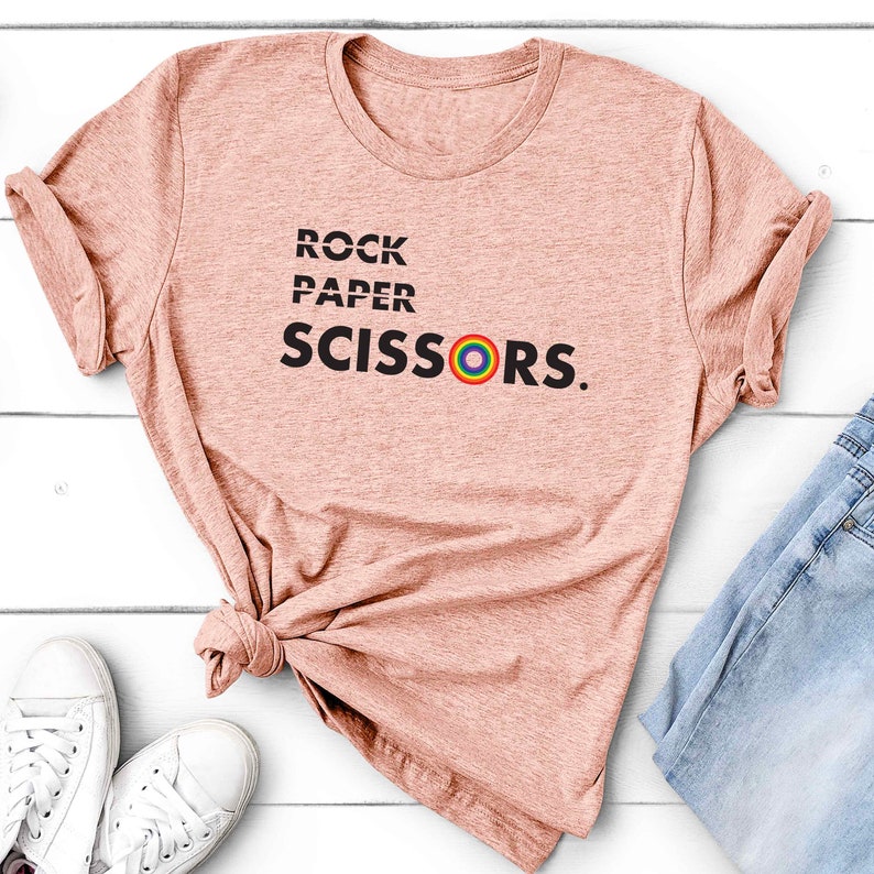 LGBTQ Rock Paper Scissors Lesbian Pride Shirt Lesbian - Etsy