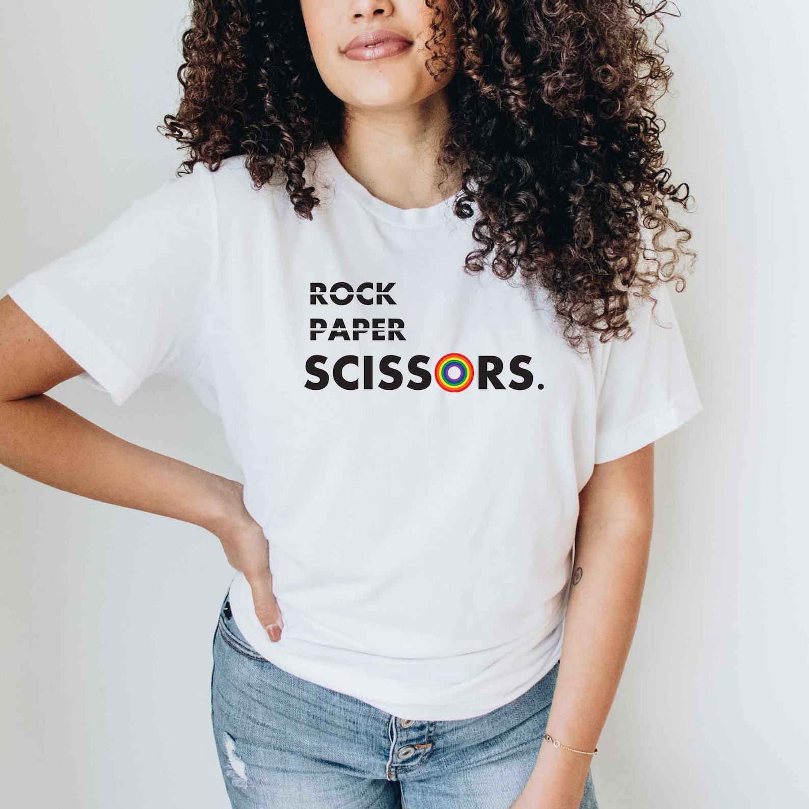 LGBTQ Rock Paper Scissors Lesbian Pride Shirt, Lesbian Girlfriend Funny ...