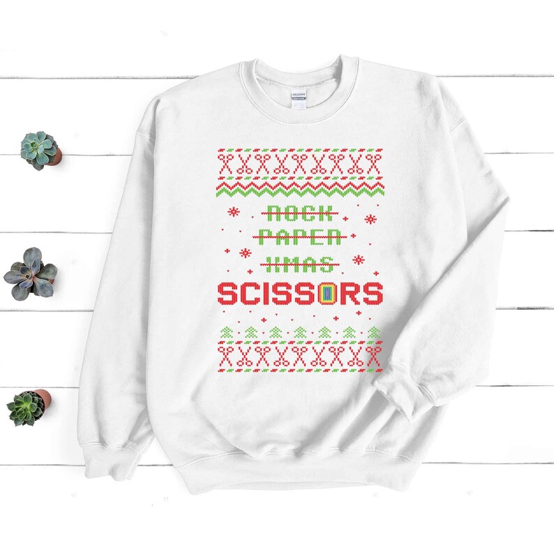 Lesbian Rock Paper Scissors Ugly Christmas Sweater Lesbian | Etsy