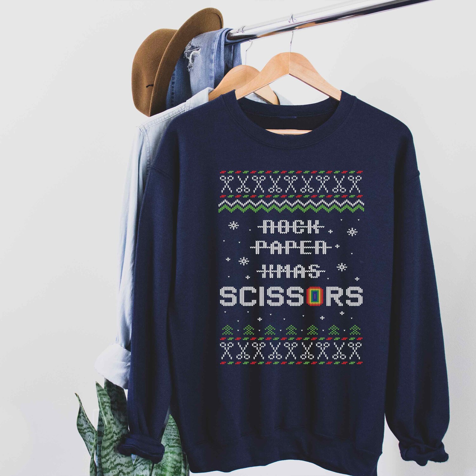 Lesbian Rock Paper Scissors Ugly Christmas Sweater, Lesbian Xmas ...