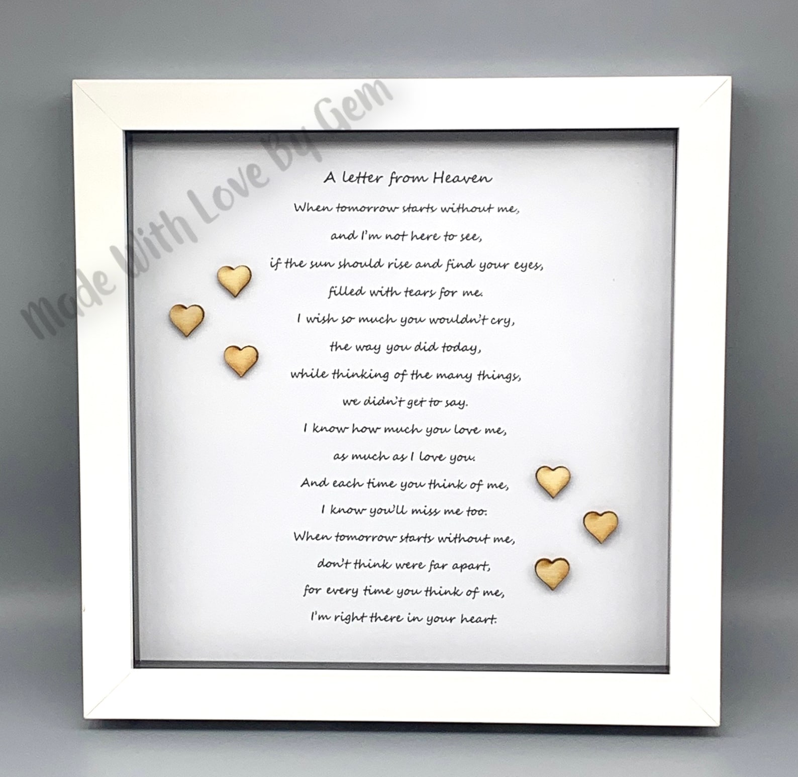 Memory Poem, Frame, A Letter From Heaven, Poem Picture, Shadow Box ...