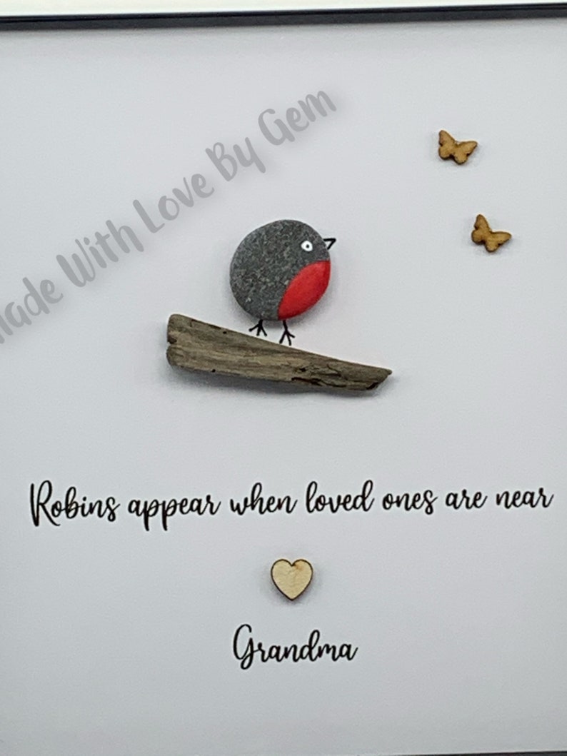Robin Memory Pebble Picture Robins Appear When Loved Ones Are | Etsy UK