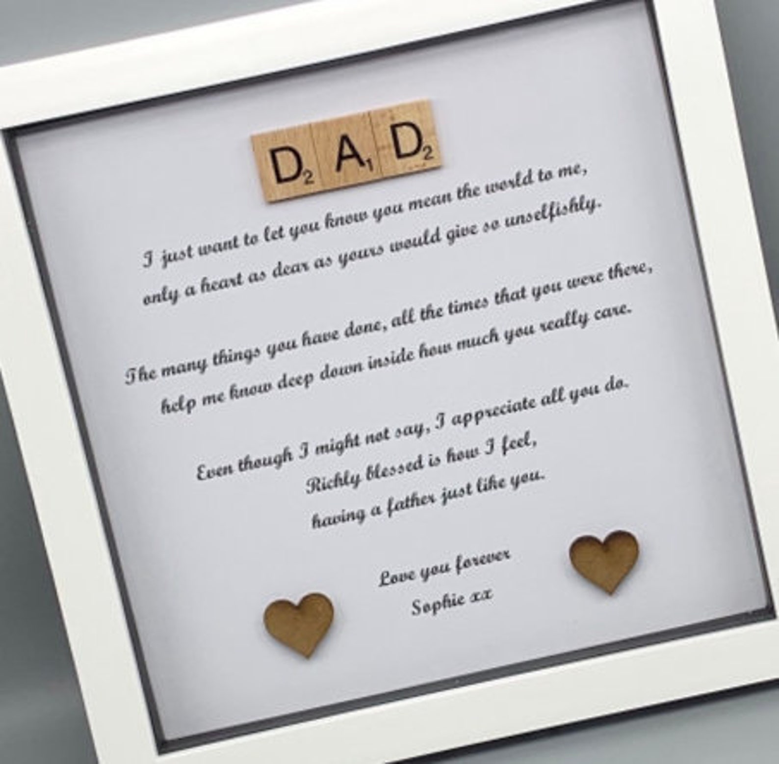Personalized Poem Frame: Unique Dad Birthday Gift - Etsy UK