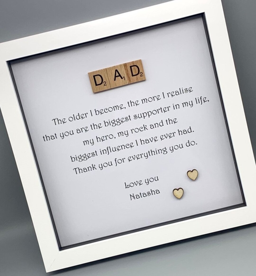 Framed Personalized Poem for Dad, Christmas Gift for Dad, From Daughter ...