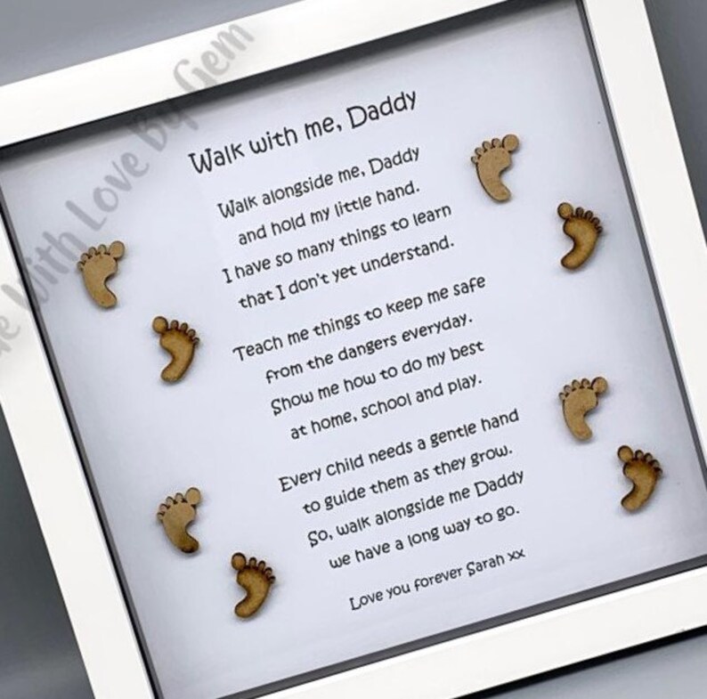 Gift for Dad Walk With Me Daddy Personalised Framed Poem | Etsy UK