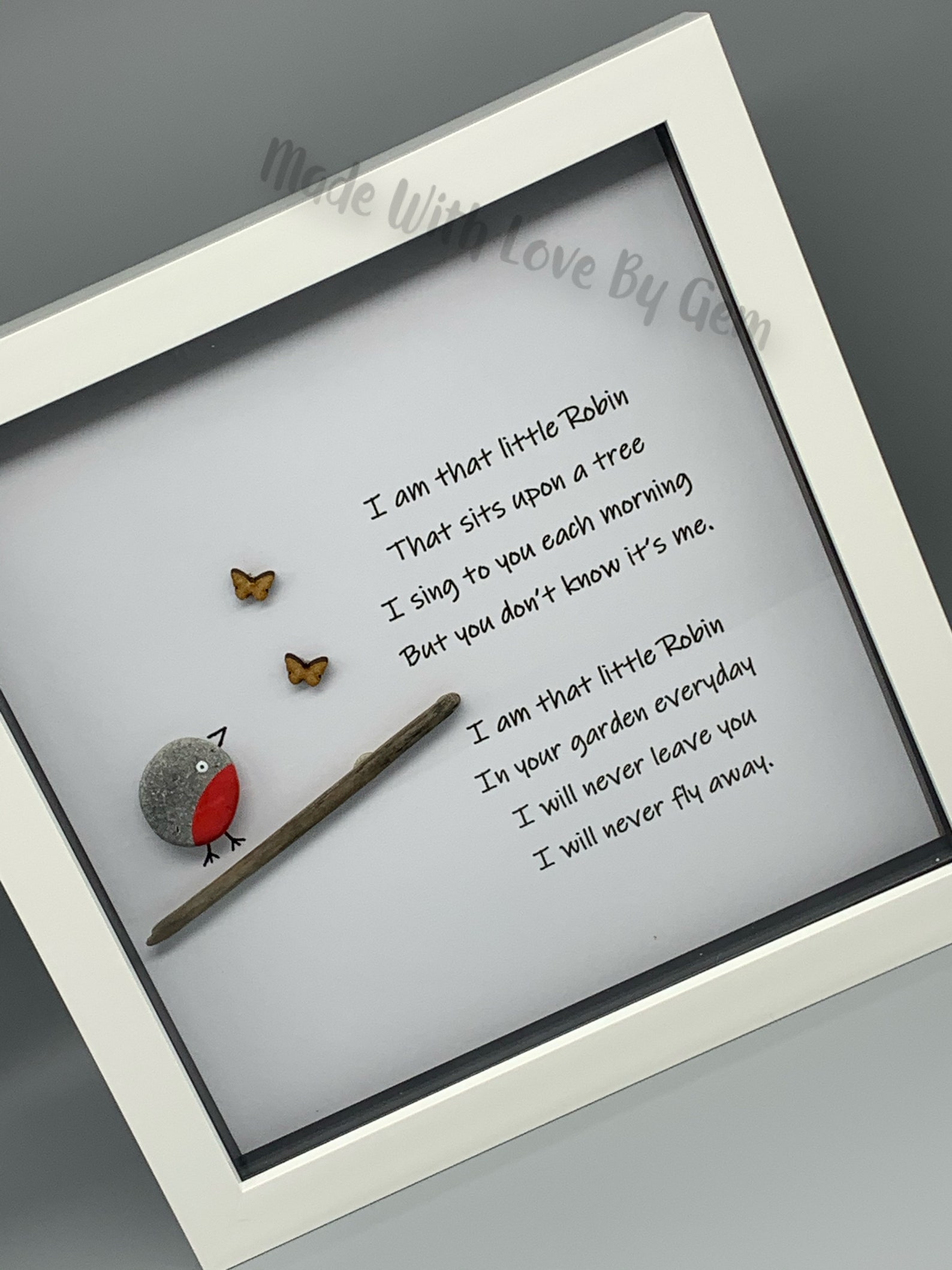 Robin Pebble Picture, Robins Appear, Memorial Gift, Birthday Gift ...