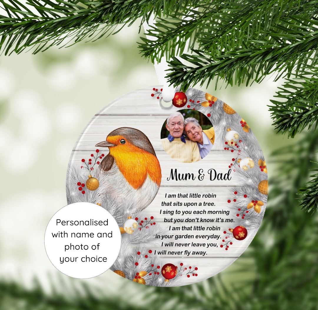 Personalized Robin Christmas Photo Bauble I Am That Little - Etsy UK