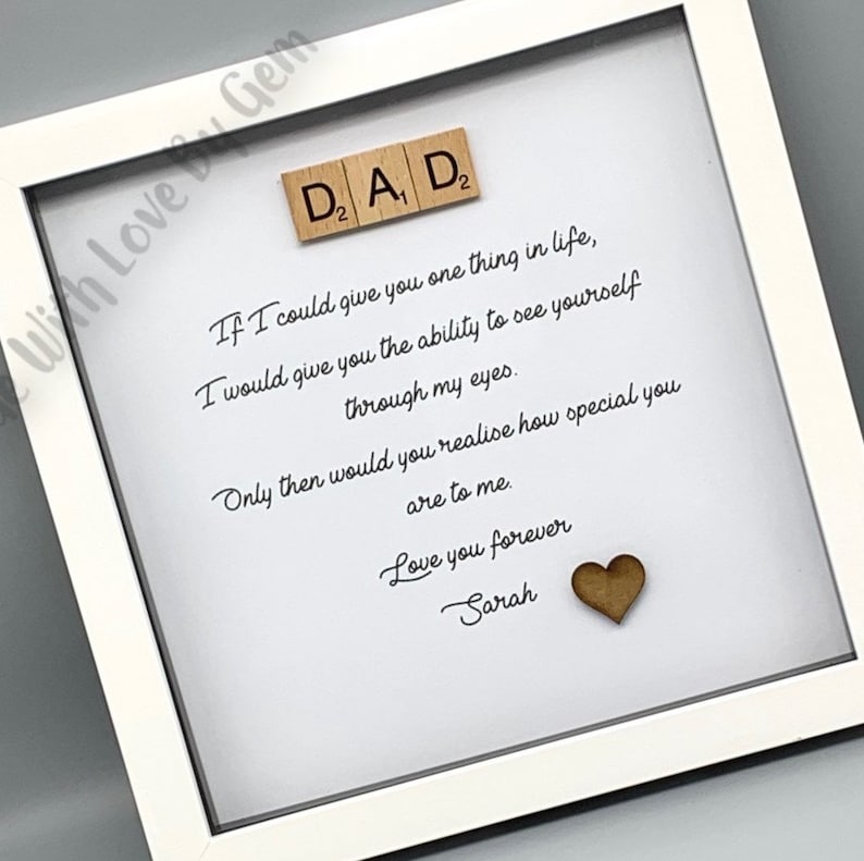 Personalised Poem for Dad Christmas Gift From Daughter or - Etsy UK