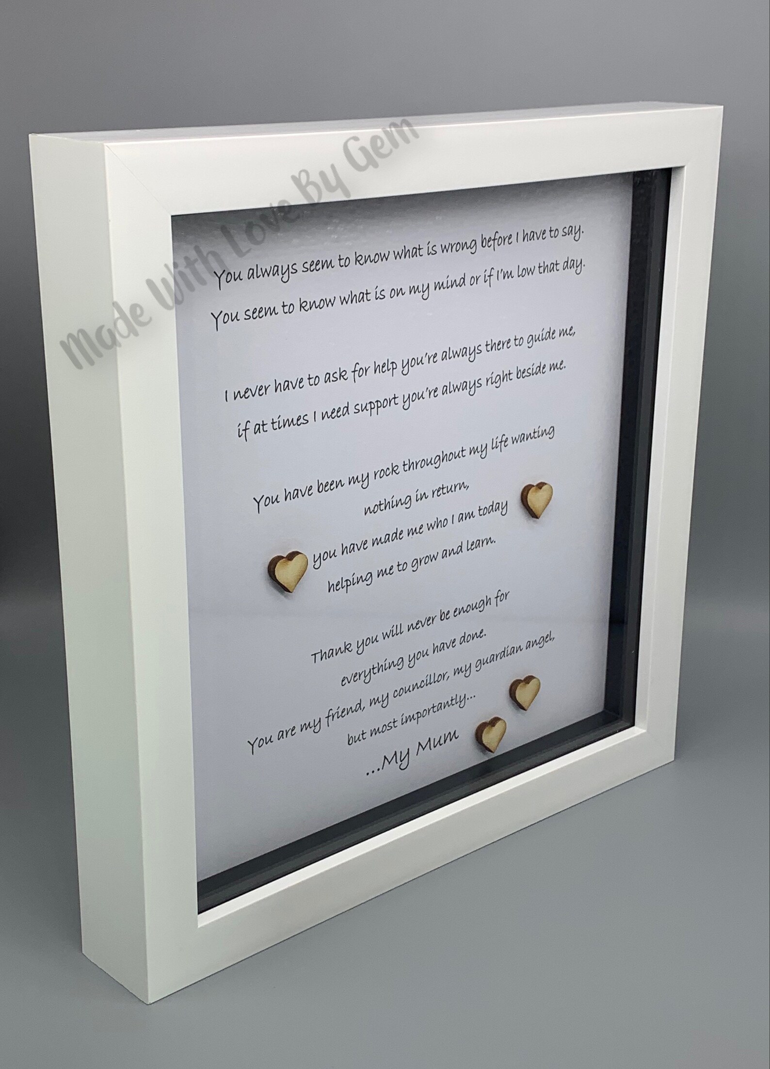 Personalised Framed Poem Gift for Mum Mom Poem Frame Mothers - Etsy UK