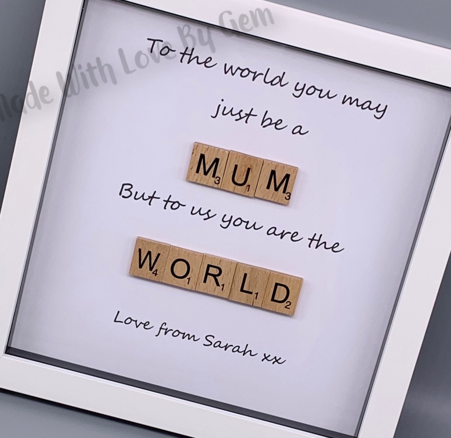 Personalised Gift Frame for Mum Mum to the World Shadow Box - Etsy UK