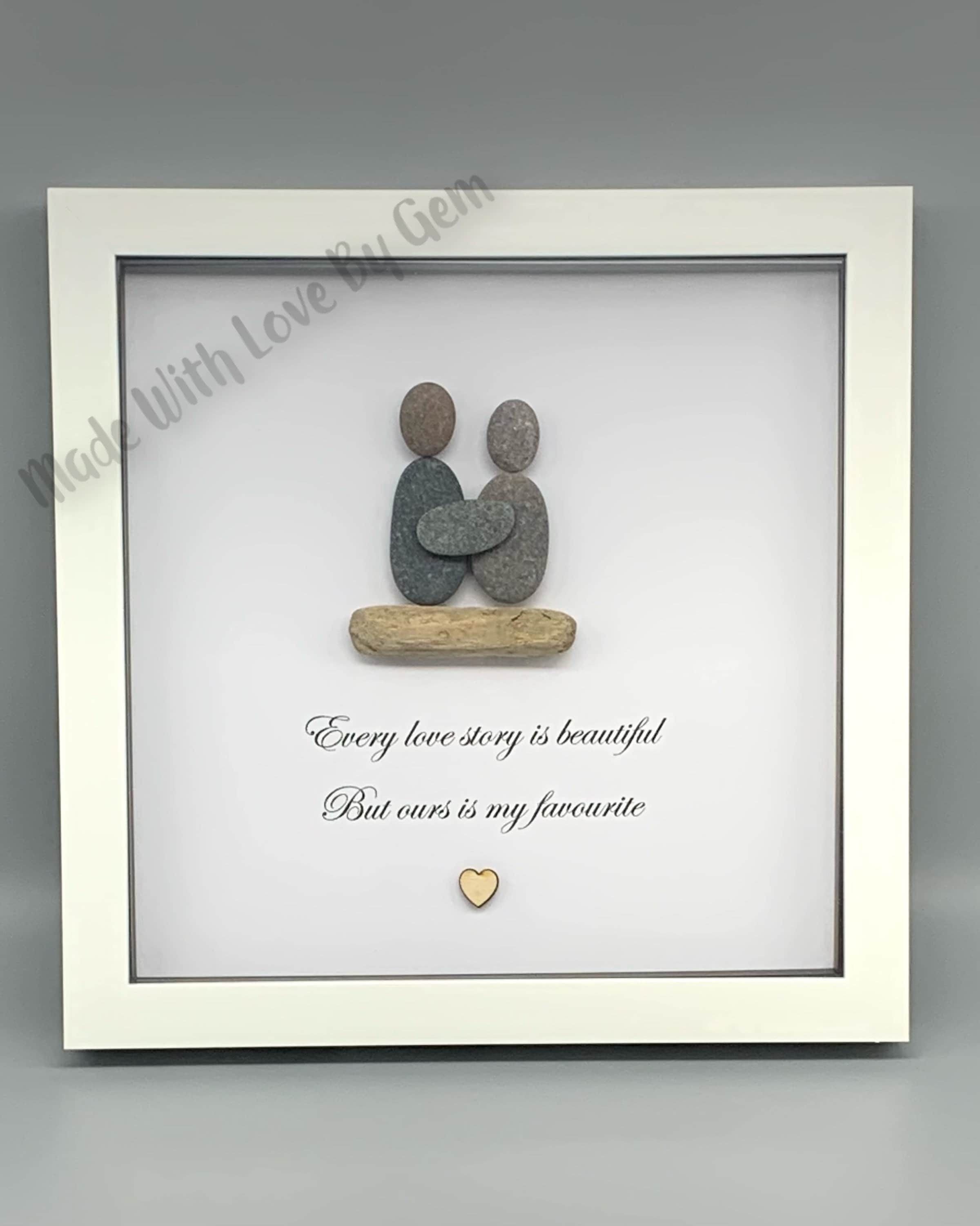 Wedding Pebble People Art Picture Frame Gift for the Couple - Etsy UK