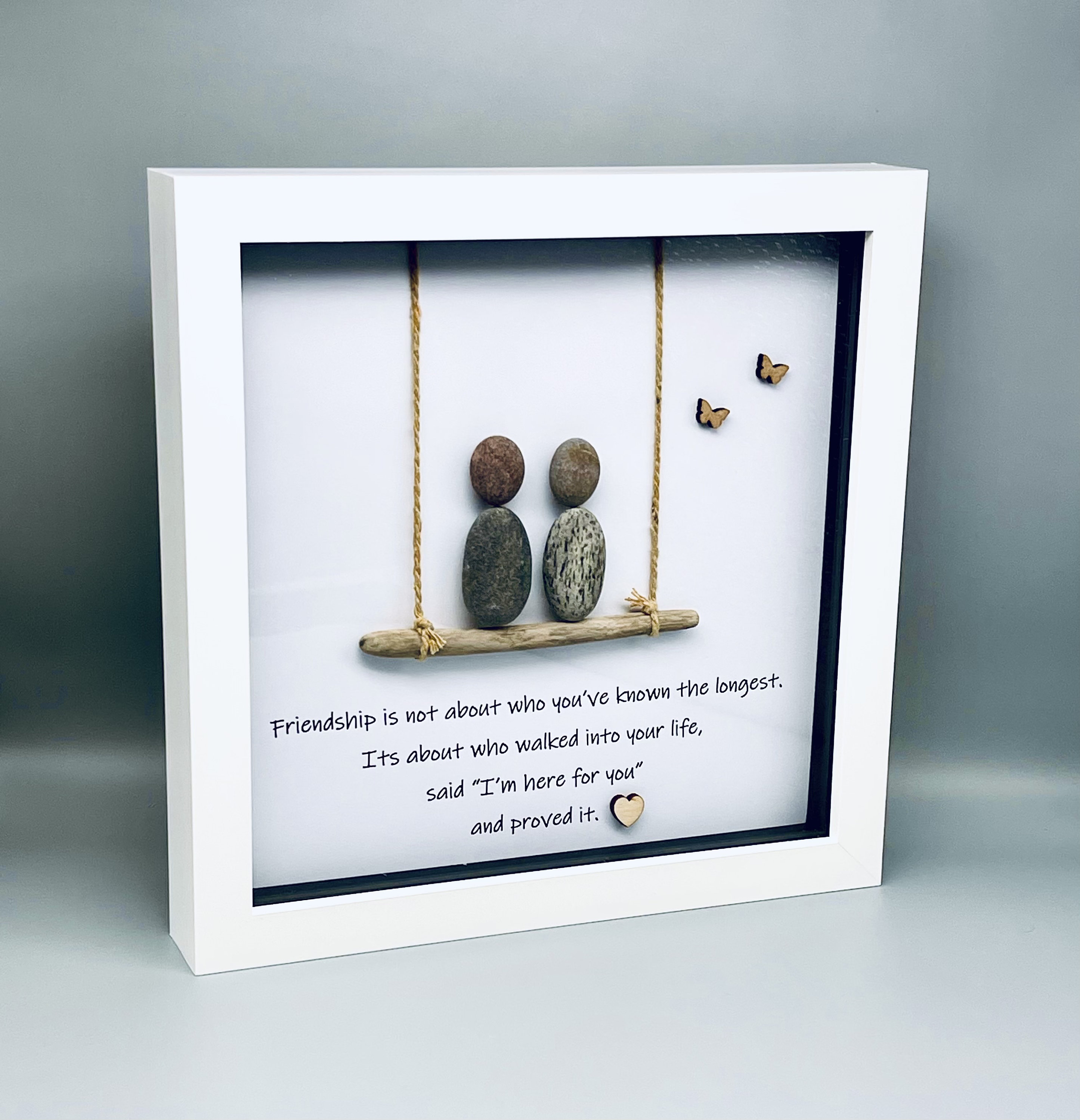 Best Friend Pebble Art Picture Box frame Friendship quote | Etsy