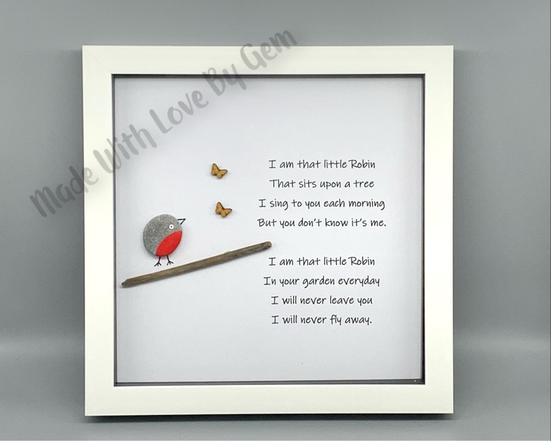 Robin Pebble Picture, Robins Appear, Memorial Gift, Birthday Gift ...