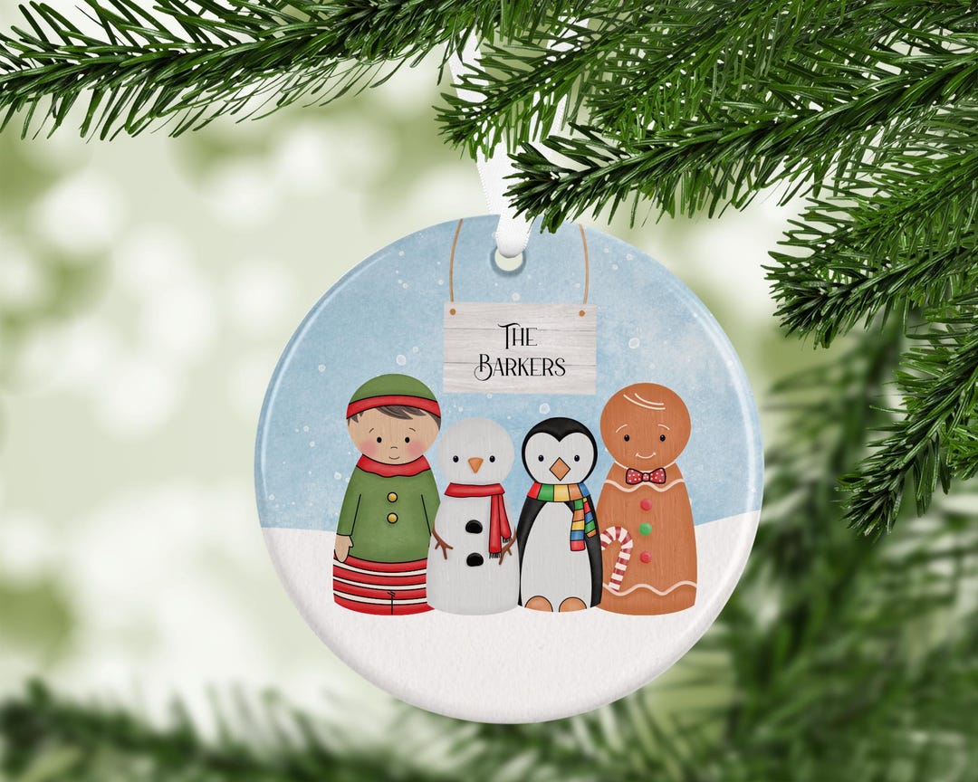 Personalised Family Peg Doll Bauble, Family Christmas Tree Bauble ...