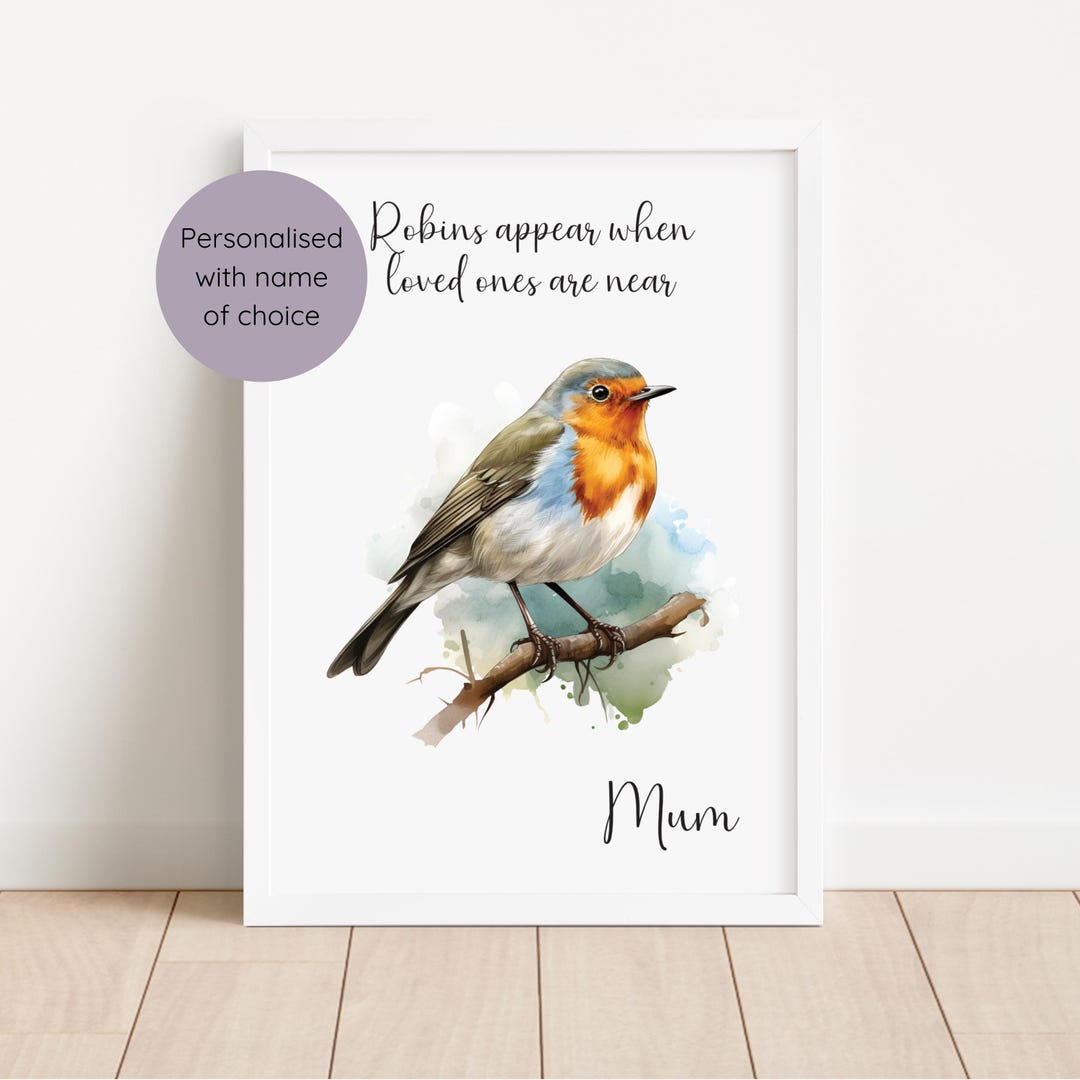 Personalized Robin Memorial Framed Print: Sympathy Gift - Etsy