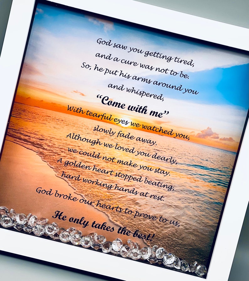 Religious Sympathy Poem God Saw You Getting Tired Picture - Etsy UK