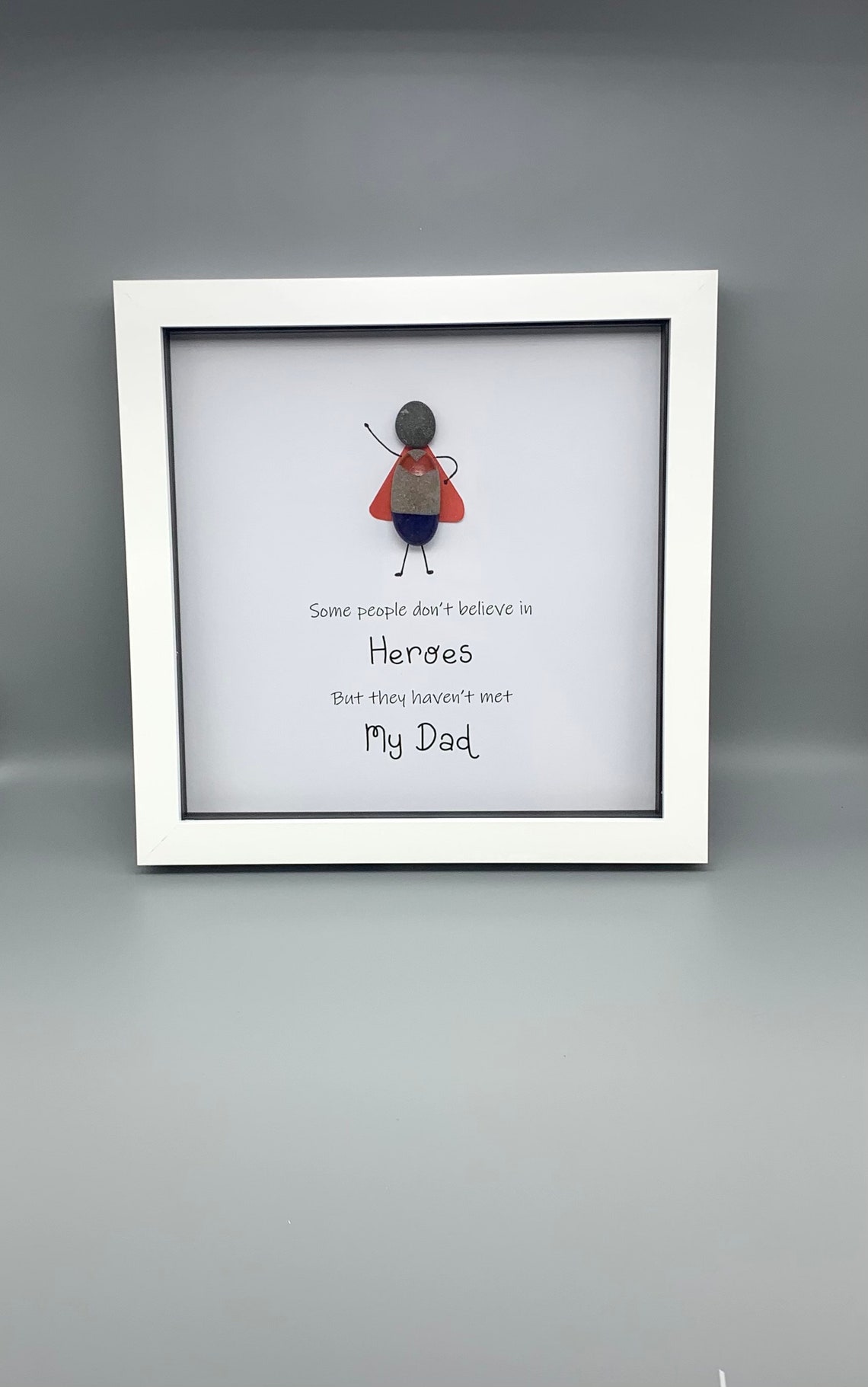 Dad Hero Pebble Art Framed Picture for Dad Christmas Gift - Etsy UK