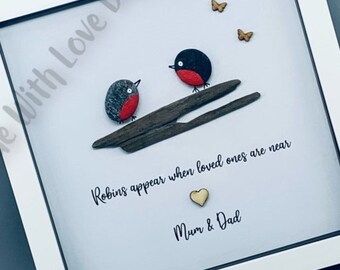 Robin Memory Pebble Picture Robins Appear When Loved Ones Are | Etsy UK