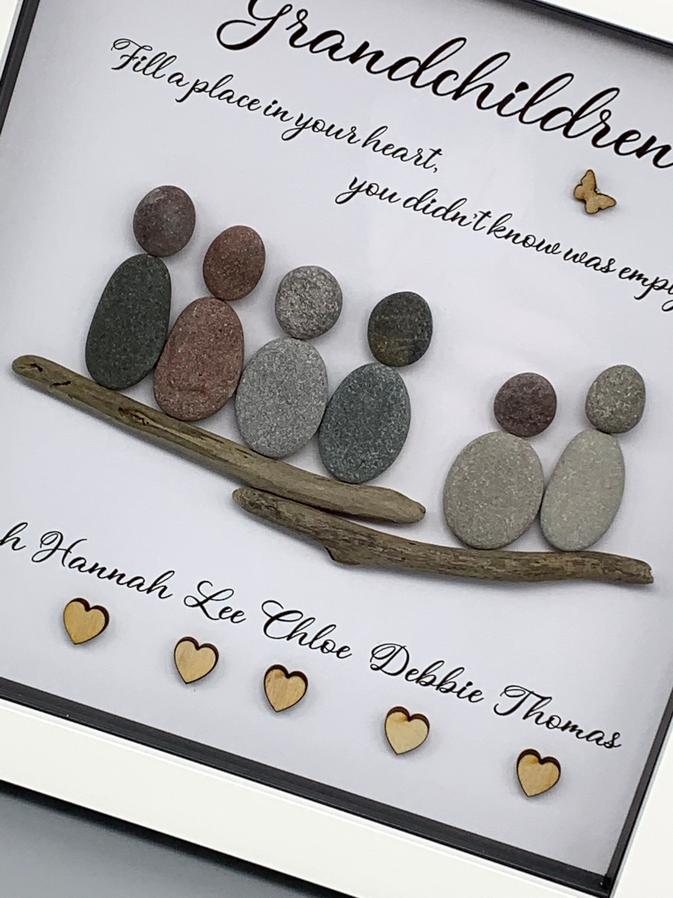 Pebble Art Picture for Grandparents Personalised Pebble - Etsy UK