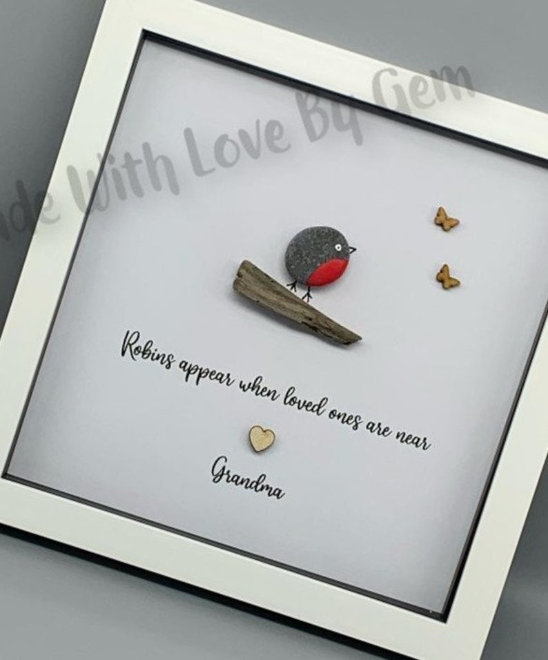 Robin Pebble Art Framed Poem Memorial Bereavement Sympathy - Etsy UK