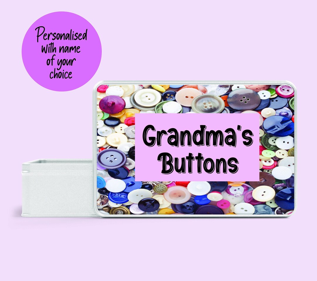 Button Tin Personalised Gift for Sewer, Seamstress Gift, Tin for Spare ...