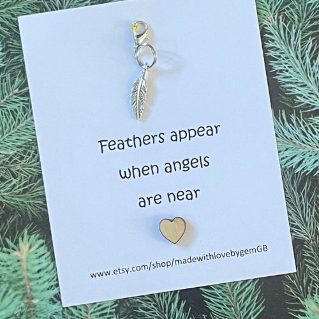 Feather Keyring Charm, Feathers Appear When Angels Are Near, Letterbox ...