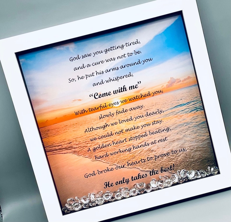 Religious Sympathy Poem God Saw You Getting Tired Picture - Etsy UK