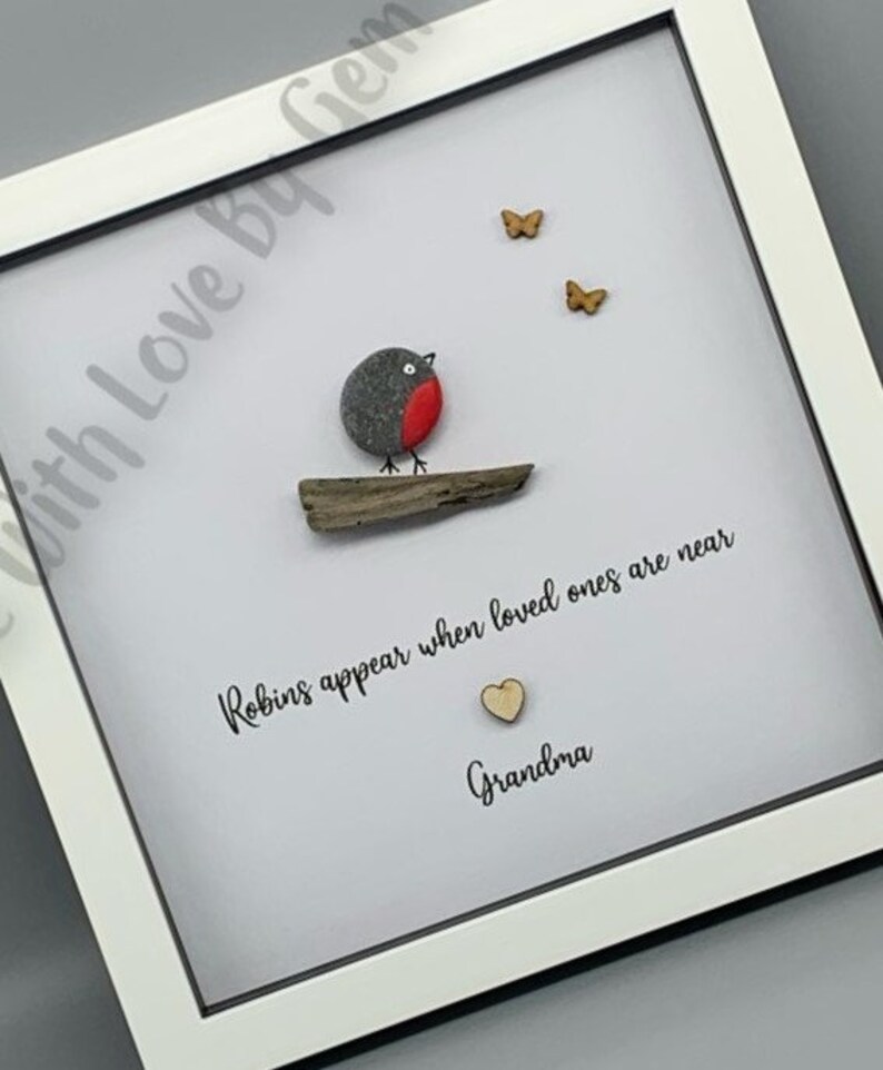 Robin Memory Pebble Picture Robins Appear When Loved Ones Are | Etsy UK