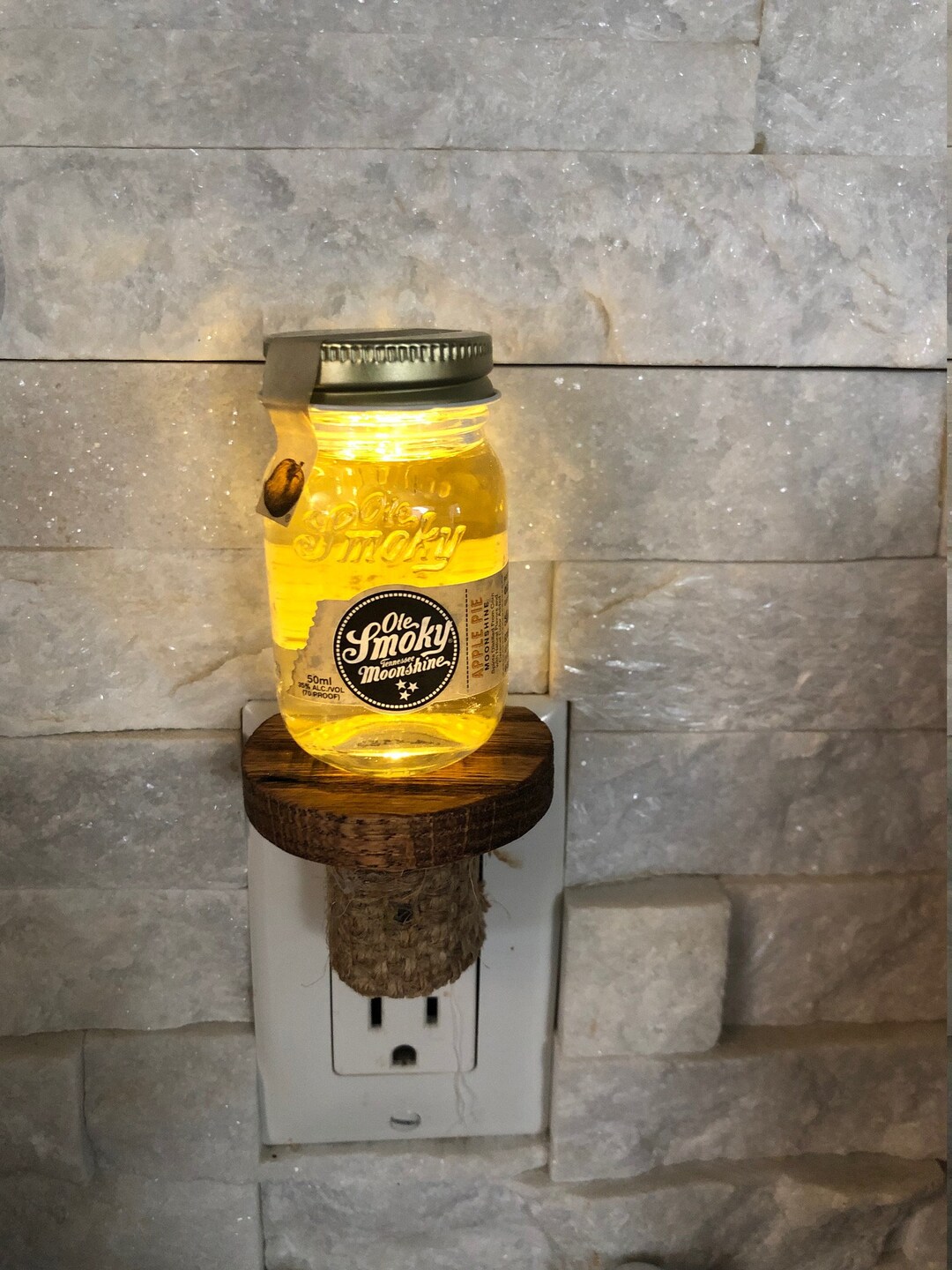 Mason Jar (ole Smokey Moonshine) Nightlight Mini Liquor Bottle 50 Ml - Etsy