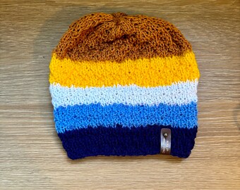 Aroace Pride Handknit Slouchy Beanies LGBTQ Pride Flag Asexual ...