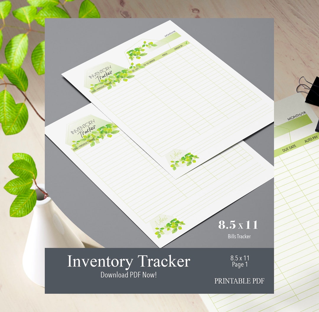 Monthly Inventory Tracker Printable PDF Instant Download - Etsy