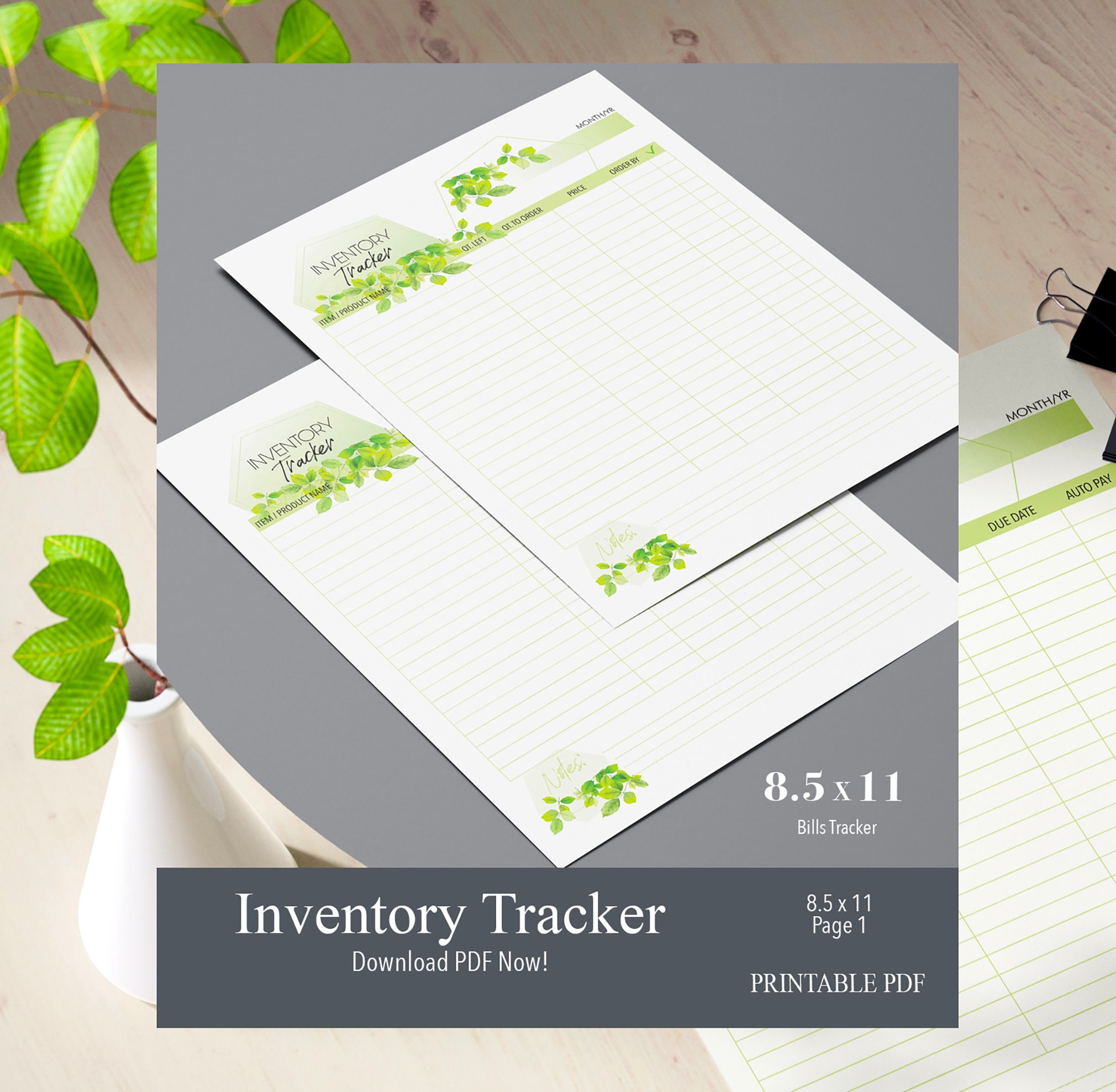 Monthly Inventory Tracker Printable PDF Instant Download - Etsy
