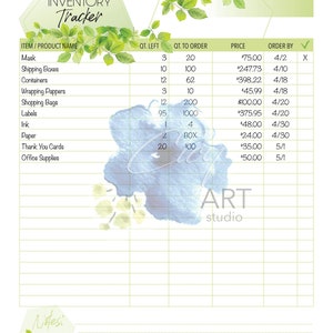 Monthly Inventory Tracker Printable PDF Instant Download - Etsy